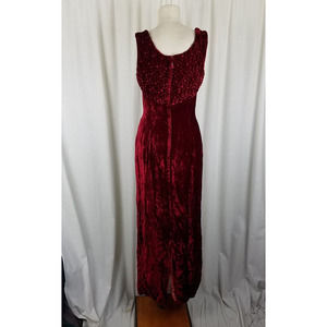 Mainely Bargains | Dresses | Vintage Crushed Red Velvet Maxi Dress ...